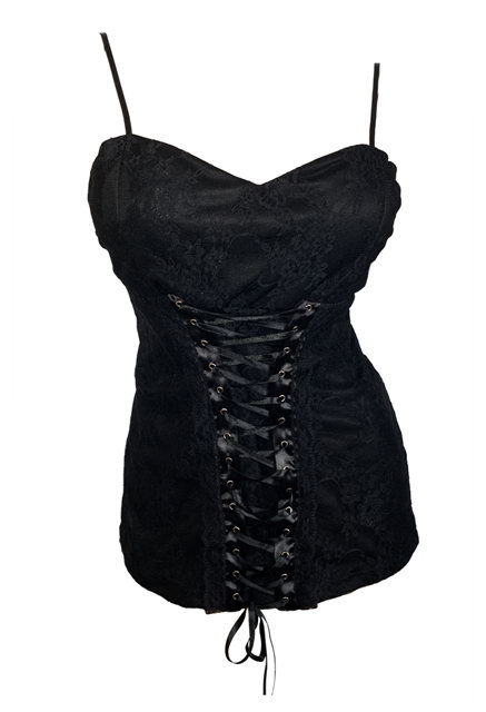 Sexy Plus Size Floral Lace Corset Top Black Evogues Apparel