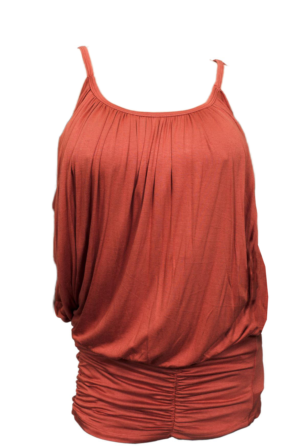 Plus Size Layered Sleeveless Tunic Top Orange Evogues Apparel
